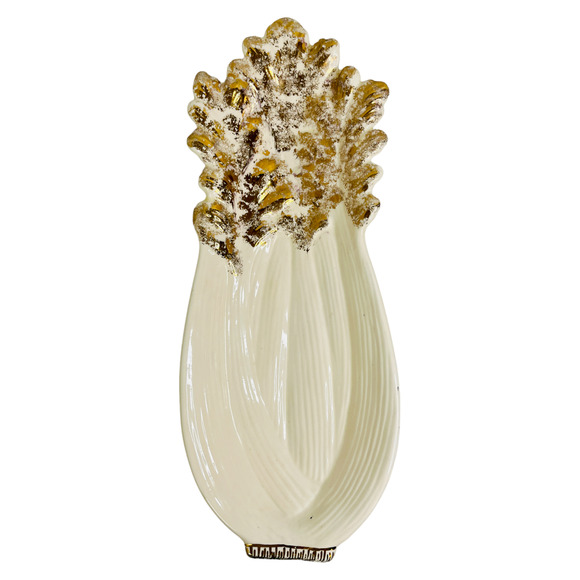 Unmarked | Dining | Vintage Celery Shaped Relish Dish Serving Gold ...